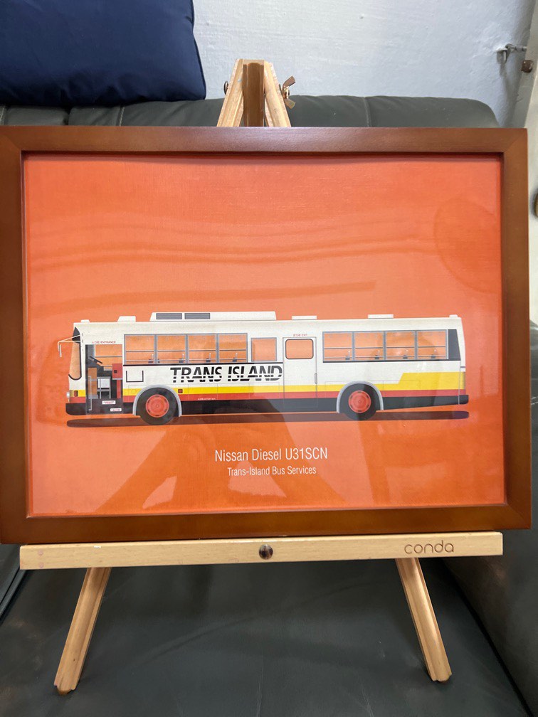 Trans island poster /wooden Edsel stand, Everything Else on Carousell