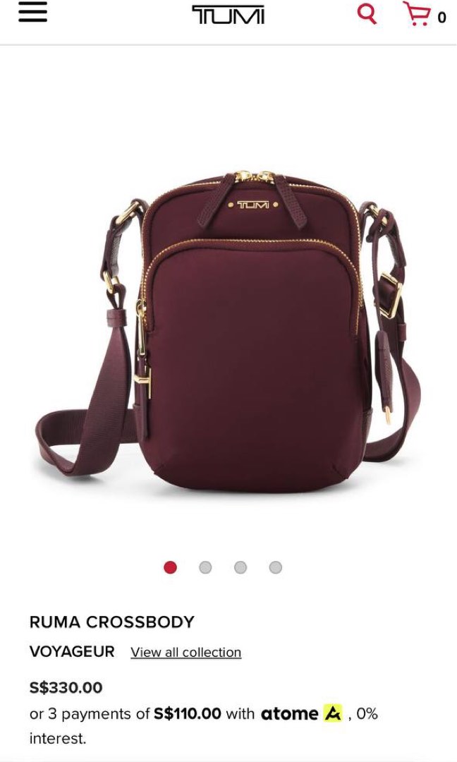 TUMI Ruma Crossbody Voyageur Maroon, Women's Fashion, Bags & Wallets ...