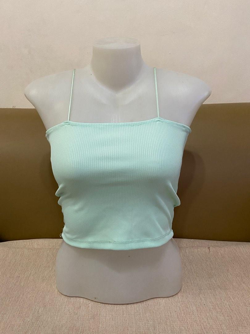 Turquoise Crop Top, Women's Fashion, Tops, Sleeveless on Carousell