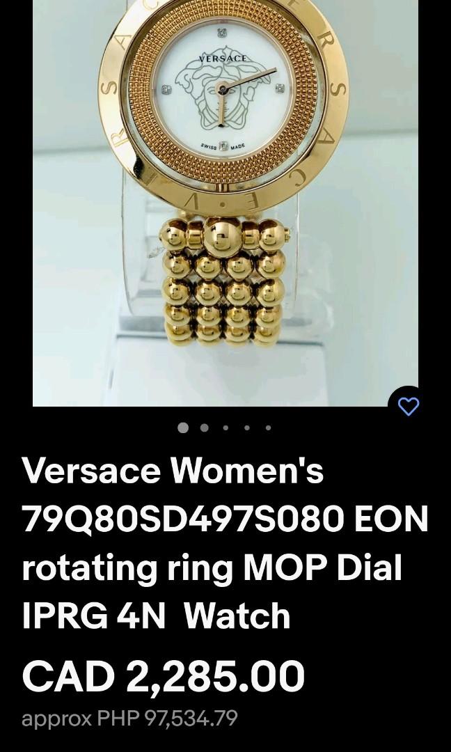 Versace with diamonds rotating bezel push to adjust, Women's Fashion ...
