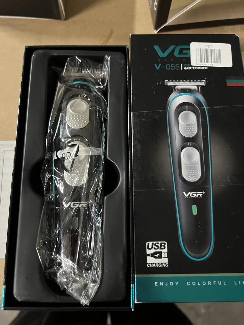 VGR V-055 Professional Cordless Rechargeable Beard Trimmer Clippers for Men with Guide Combs ...