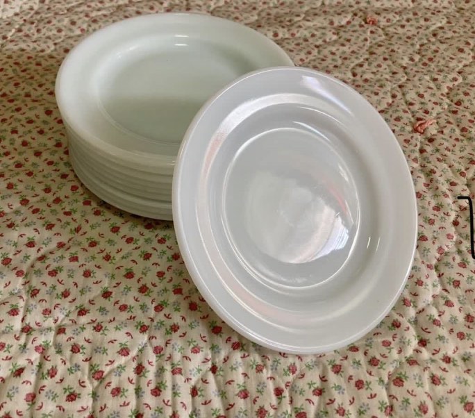Vintage Phoenix Pyrex Milk Glass Plates x 9, Furniture & Home Living ...