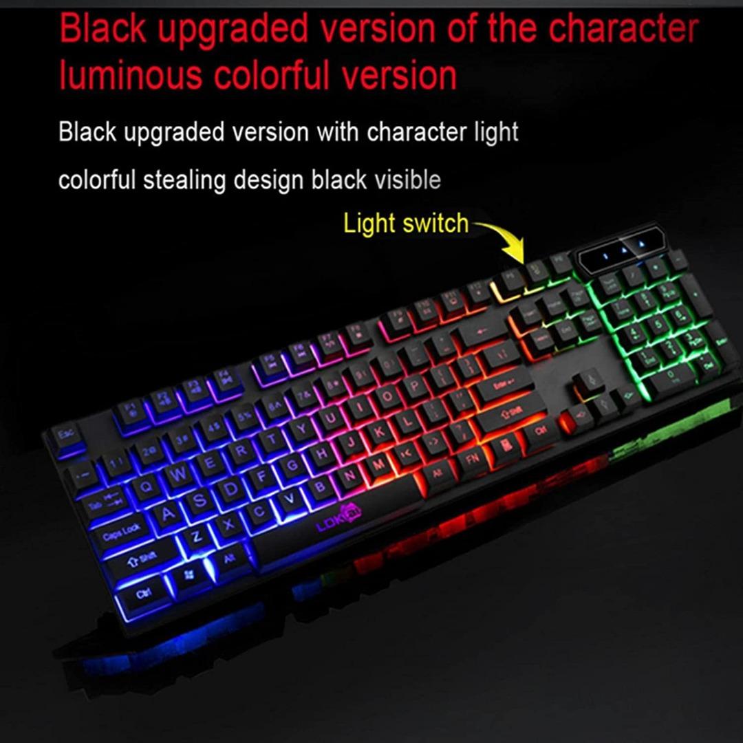 Y14 R260 Gaming Keyboard - Colorful Crack LED Backlit Gaming Keyboard ...