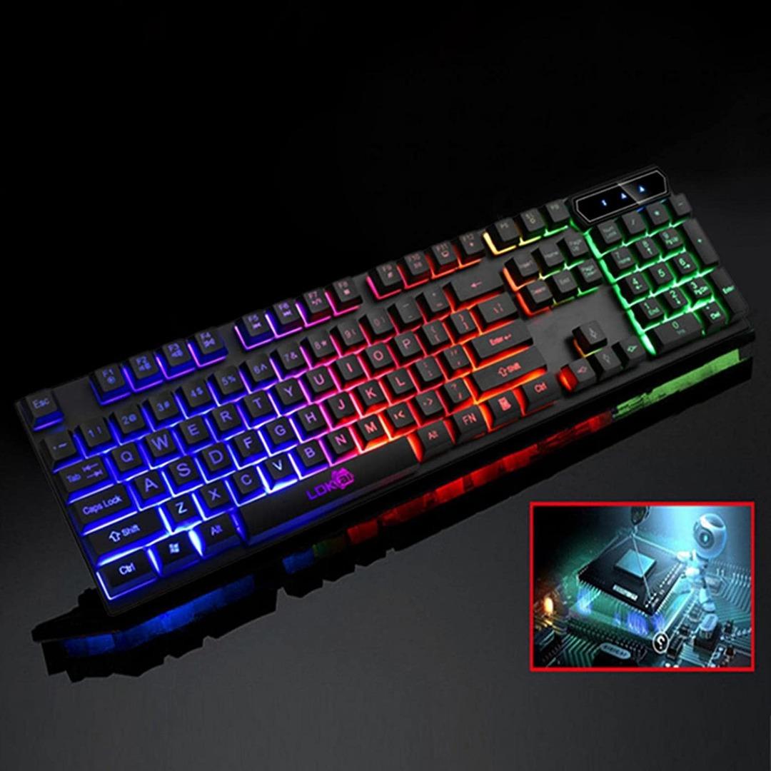 Y14 R260 Gaming Keyboard - Colorful Crack LED Backlit Gaming Keyboard ...