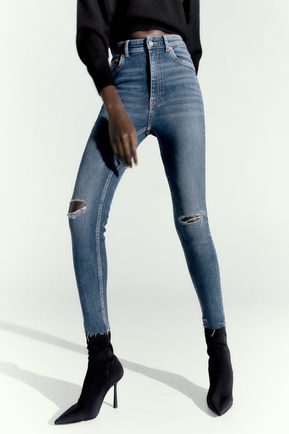 Zara Ripped Vintage skinny jeans, Women's Fashion, Bottoms, Jeans on ...