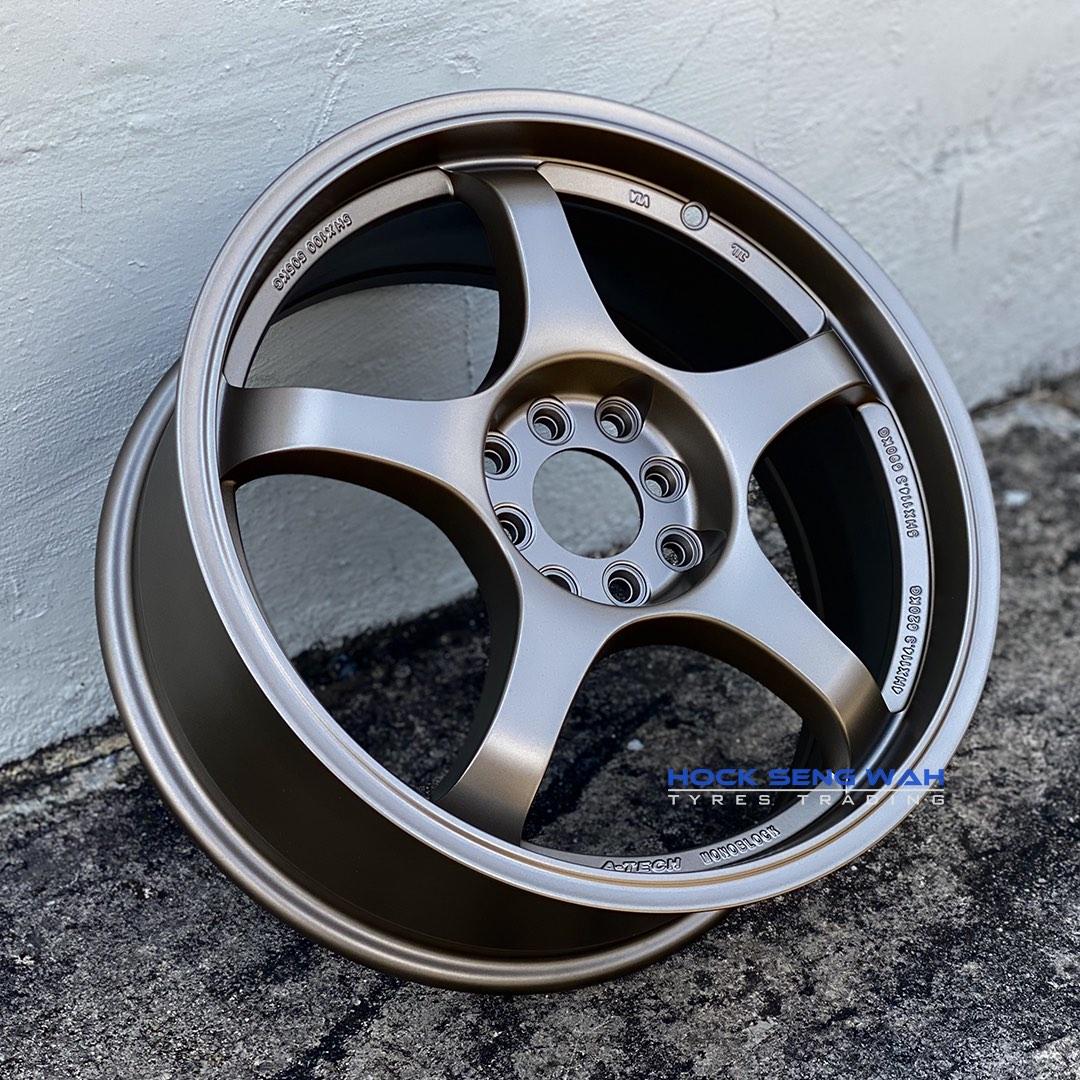 17” A Tech Final Speed 5 Spoke Rim 4x100 4x114.3, Car Accessories ...