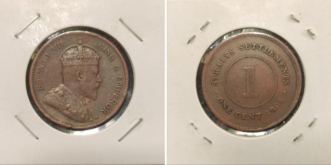 1908 ; STRAITS SETTLEMENT ; KING EDWARD VII ; 1 CENTS, Hobbies & Toys, Collectibles ...