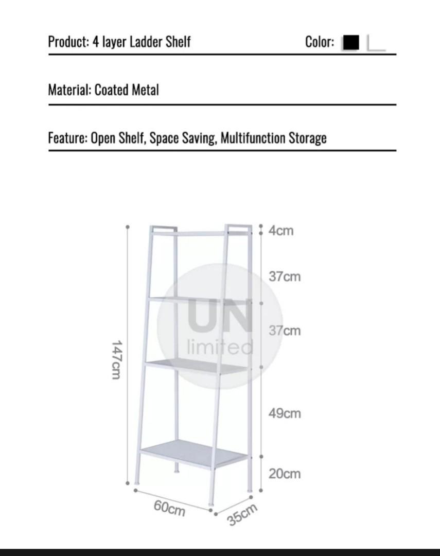4 layer ladder shelf, Furniture & Home Living, Home Improvement ...
