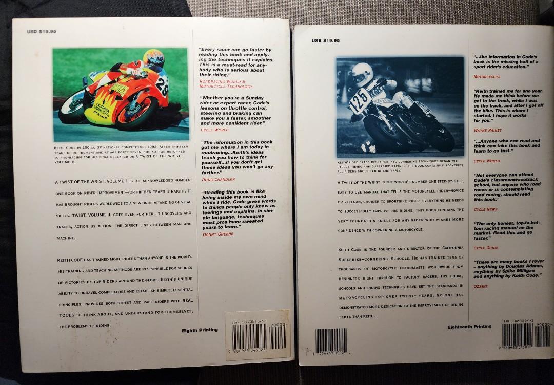 A Twist of the Wrist, Volume 1 and 2 by Keith Code, Motorcycles, Motorcycle Accessories on Carousell