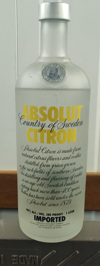 Absolut Citron 1L - opened, Food & Drinks, Beverages on Carousell