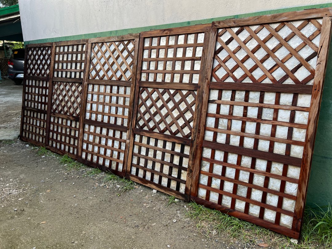 Antique Capiz windows orig hardwood molave, Furniture & Home Living ...