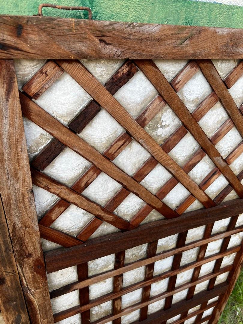 Antique Capiz windows orig hardwood molave, Furniture & Home Living ...