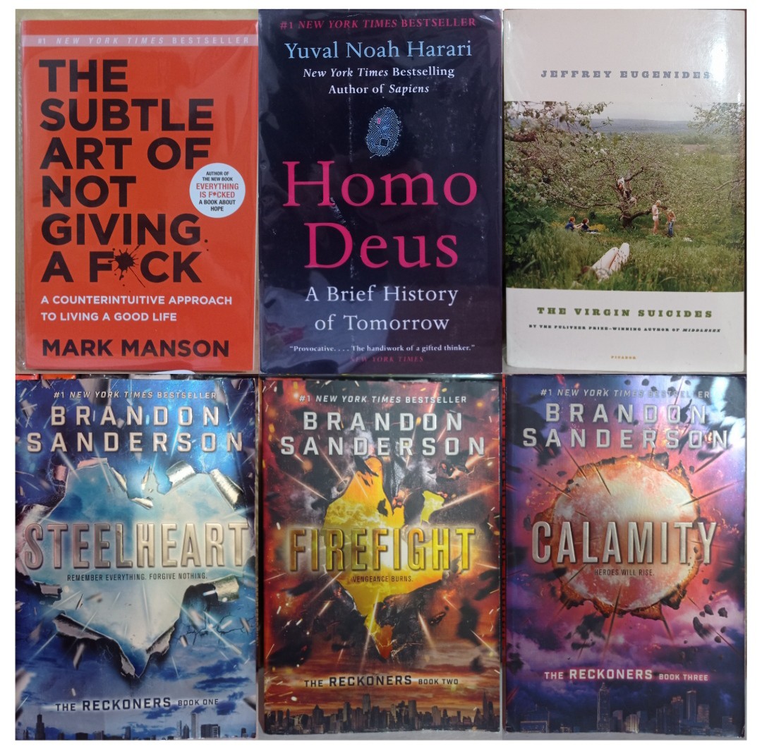 Brandon Sanderson, Mark Manson, Yuval Noah Harari, Jeffrey Eugenides assorted fiction & non ...