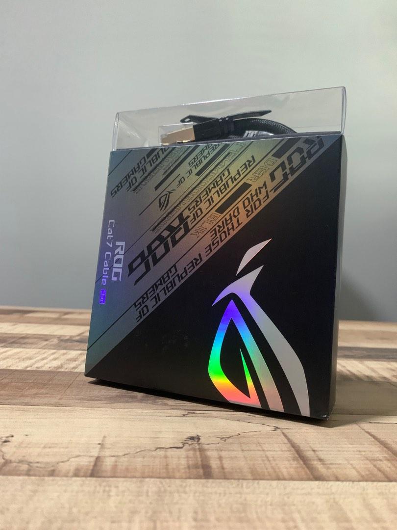 ASUS ROG 3M CAT7 Cable, Up to 600 MHz &10GB Transfer Rates CAT 7 RJ45 ...