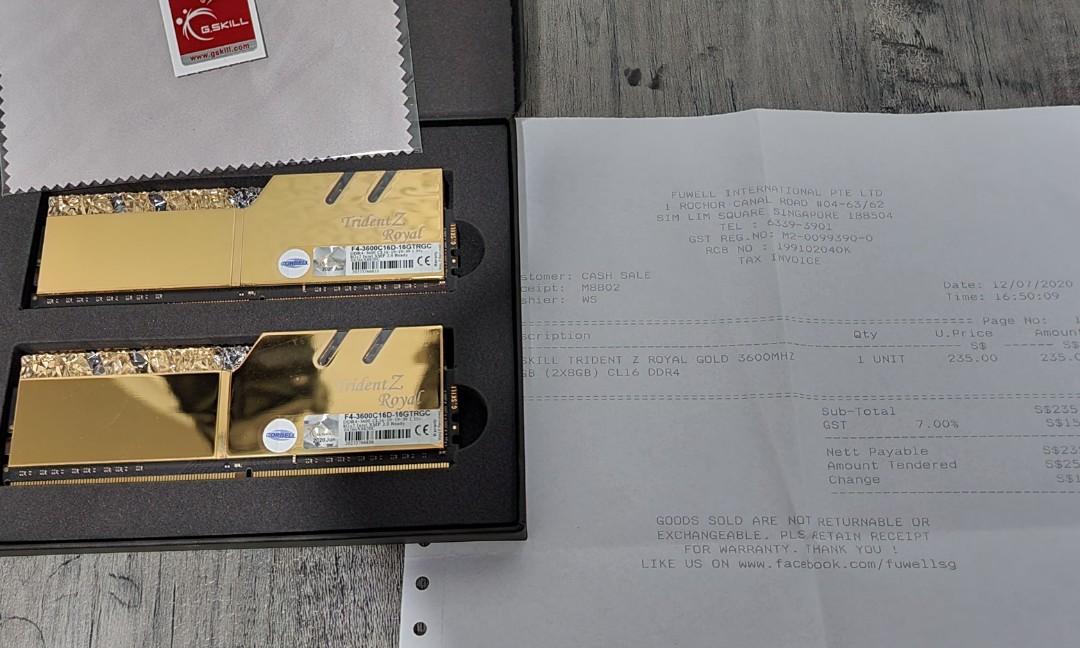 Asus Z490 Hero Wifi + I7 core 10700K & Tridentz Royal 3600mhz 8GB x 4 ...