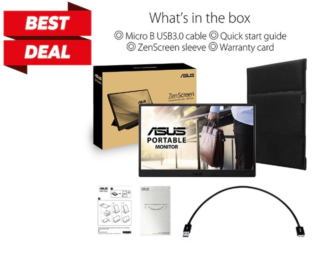 Asus Zenscreen MB165B 15.6" HD Portable USB Monitor, Computers & Tech ...