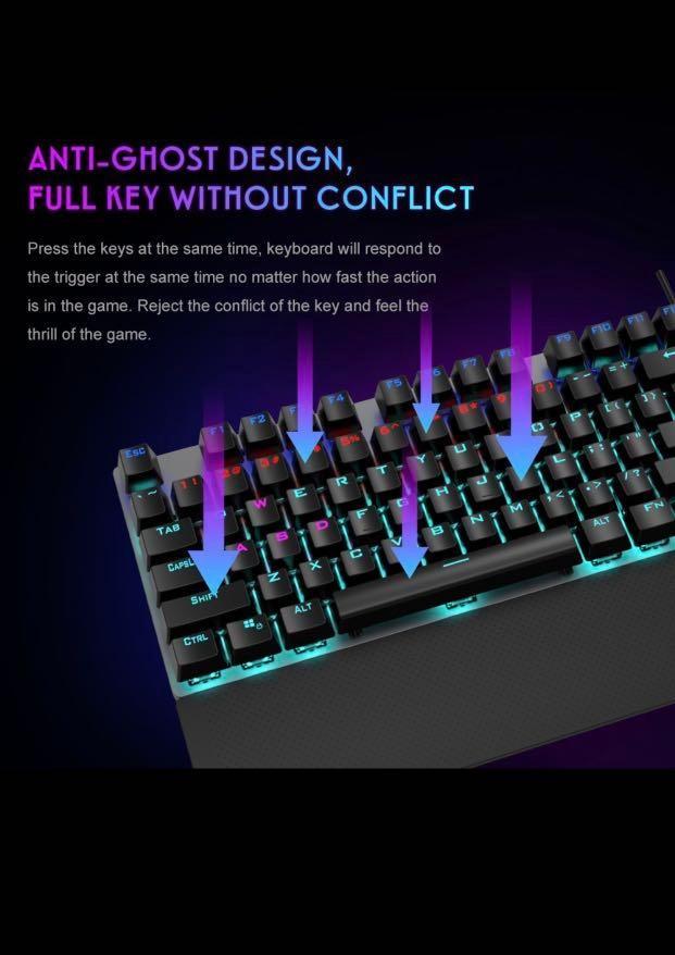 AULA F2058 Mechanical Keyboard-Brown Switch, Computers & Tech, Parts ...