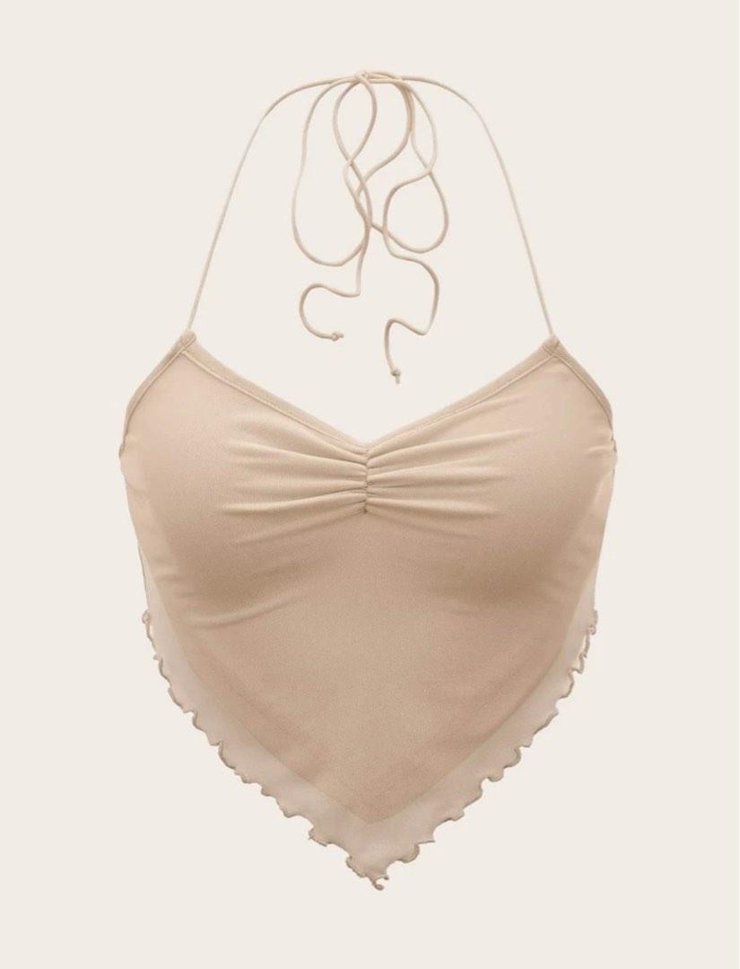 Backless mesh halter top, Women's Fashion, Tops, Other Tops on Carousell