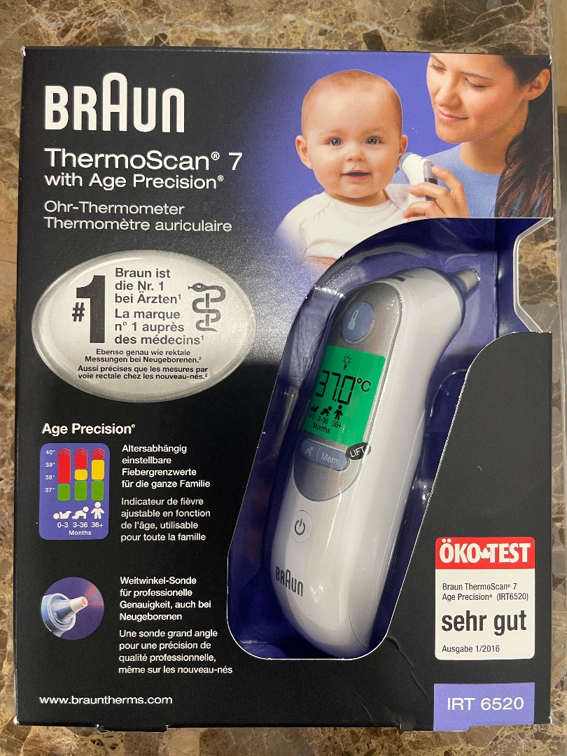 Braun ThermoScan 7 with AgeSmart IRT6520, Health & Nutrition ...