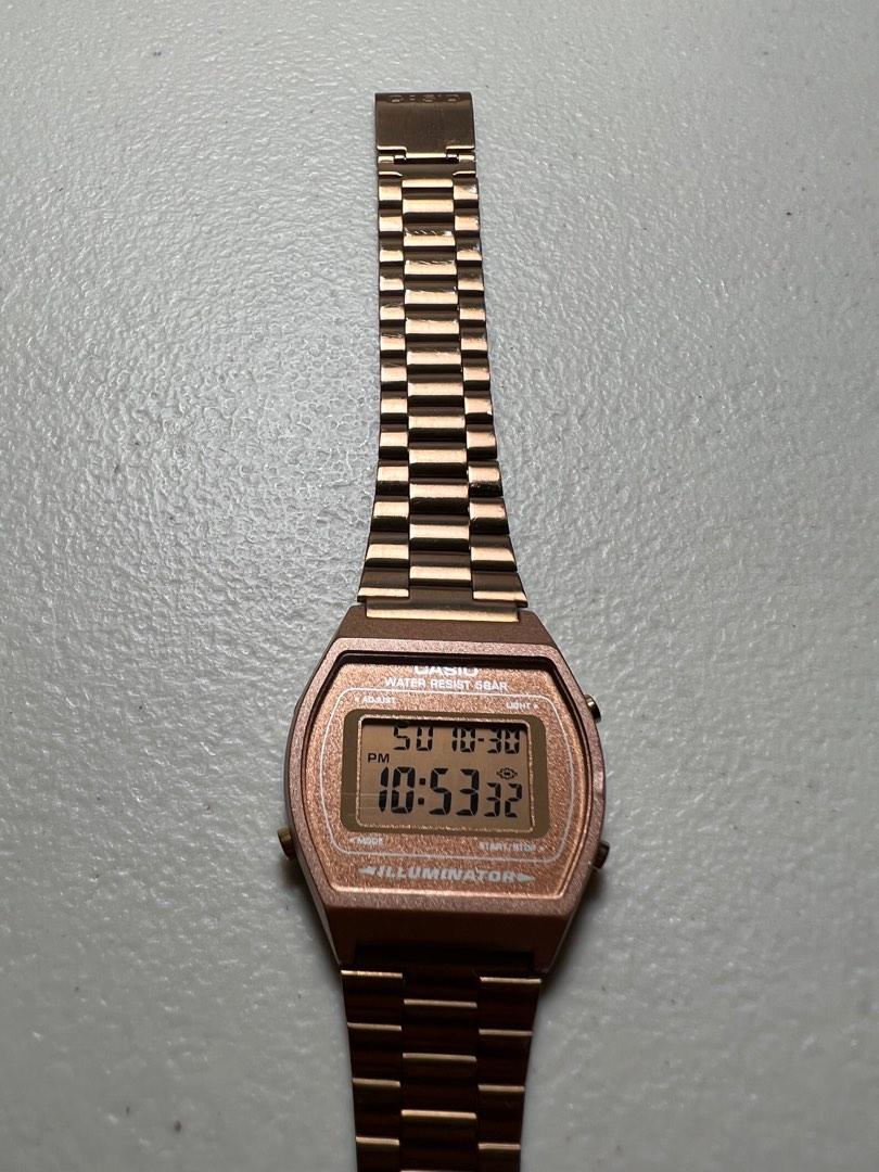 CASIO B640W Rose Gold Digital Watch, Women's Fashion, Watches ...
