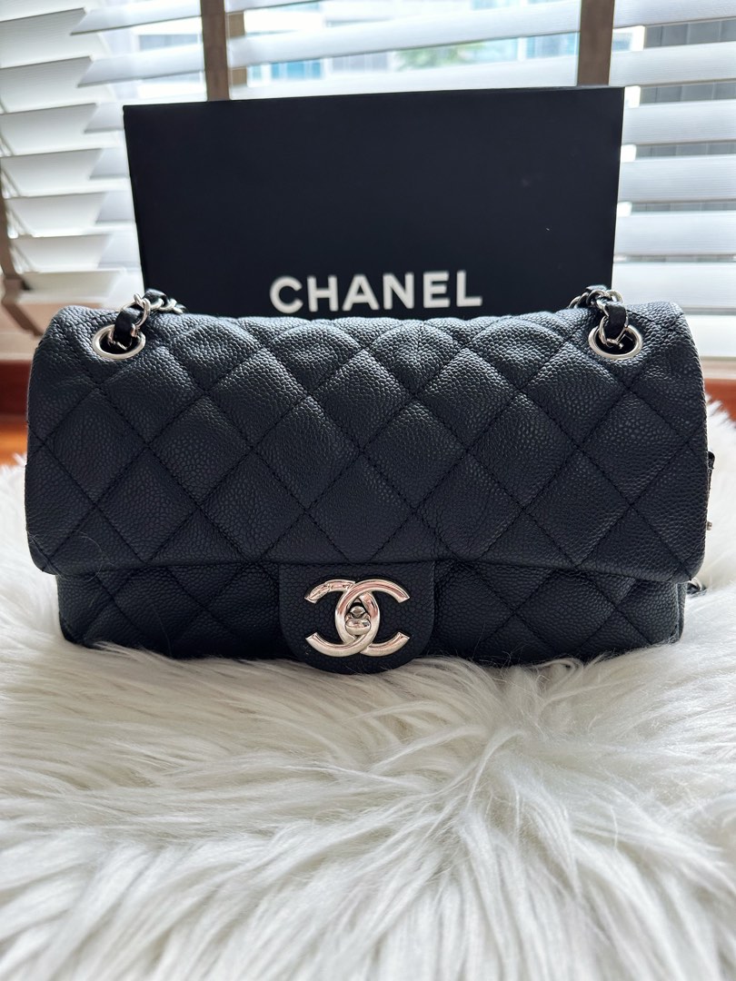 Chanel Easy Flap Bag [Silver Hardware], Luxury, Bags & Wallets on Carousell