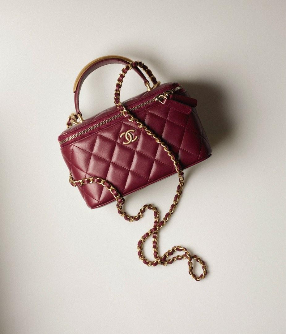 Chanel Vanity Bag in burgundy, Women's Fashion, Bags & Wallets, Cross ...