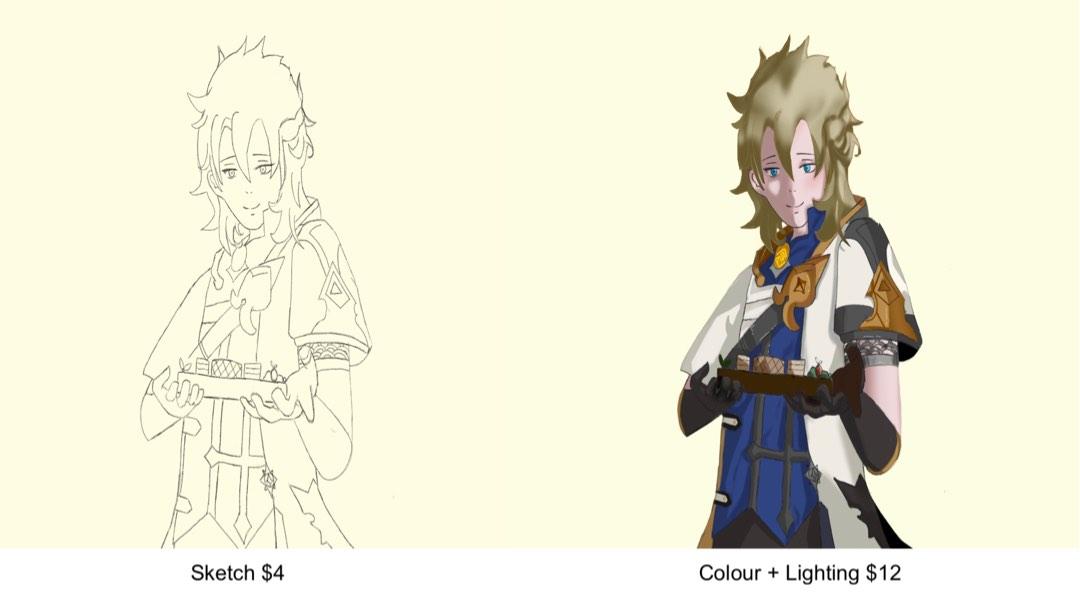 CHEAP anime digital art commission, Hobbies & Toys, Art & Prints on ...