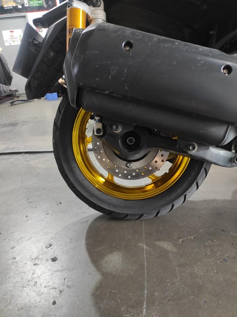 CNC ALUMINIUM GOLD AFTERMARKET RIMS FOR XMAX, Motorcycles, Motorcycle ...
