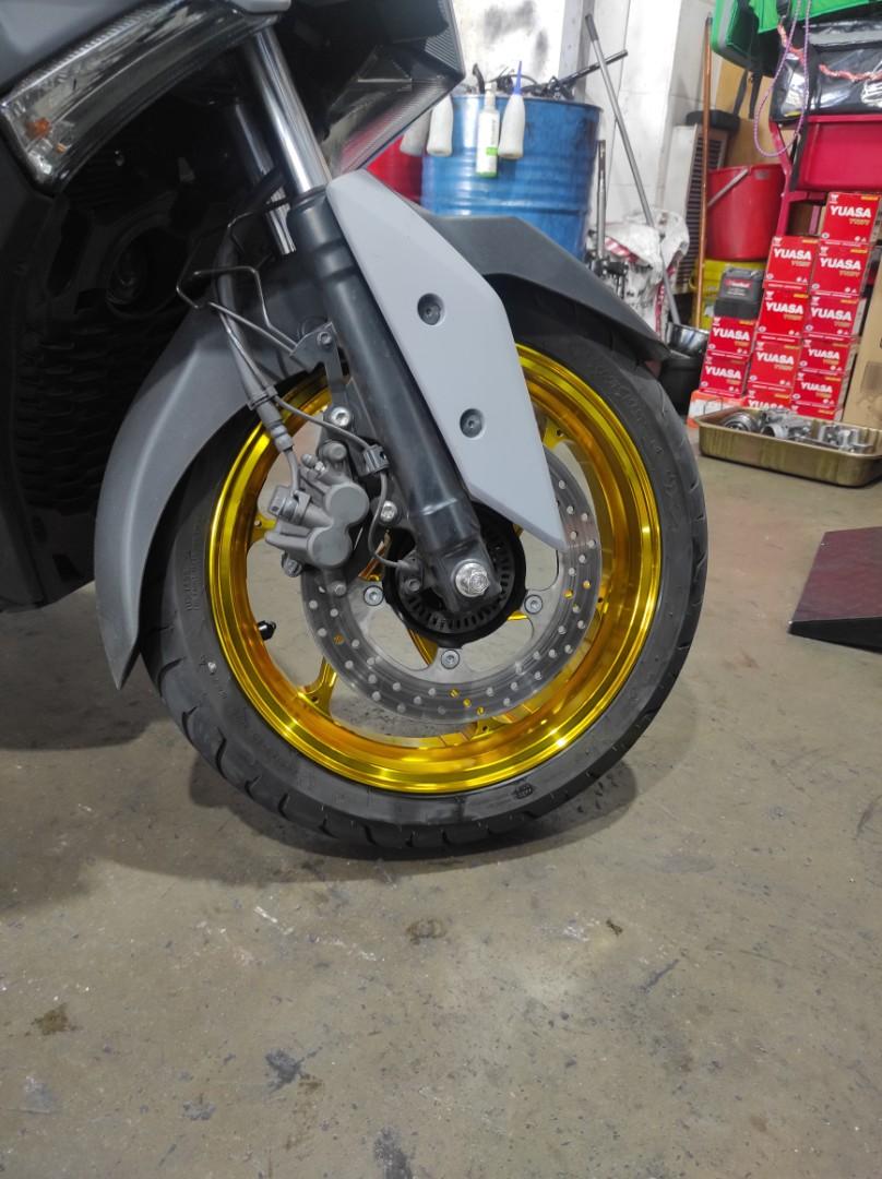 CNC ALUMINIUM GOLD AFTERMARKET RIMS FOR XMAX, Motorcycles, Motorcycle ...