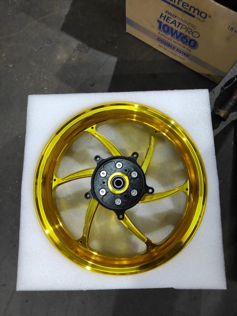 CNC ALUMINIUM GOLD AFTERMARKET RIMS FOR XMAX, Motorcycles, Motorcycle ...