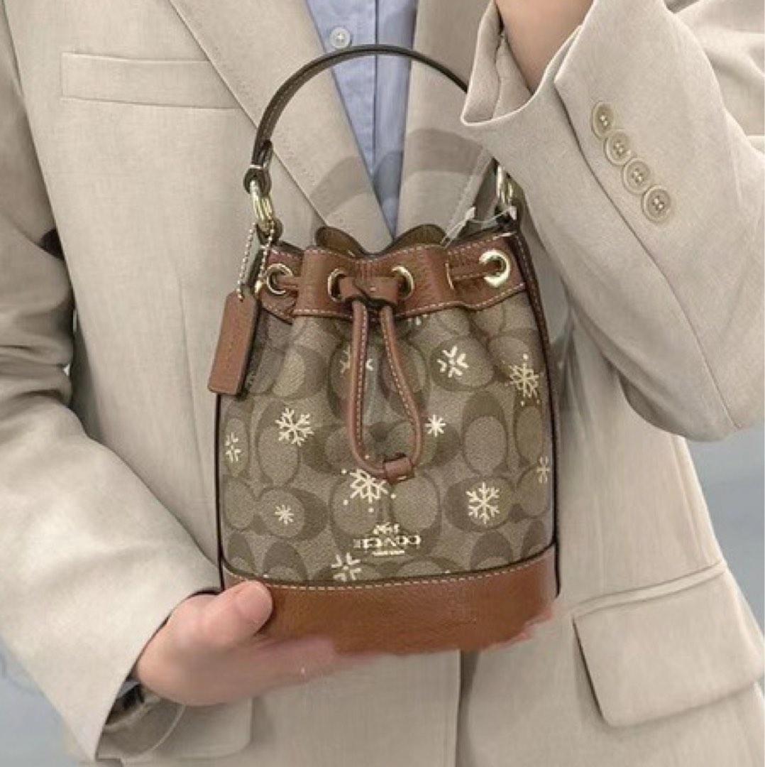 Coach Bucket Bag With Snowflake Print, Women's Fashion, Bags & Wallets ...