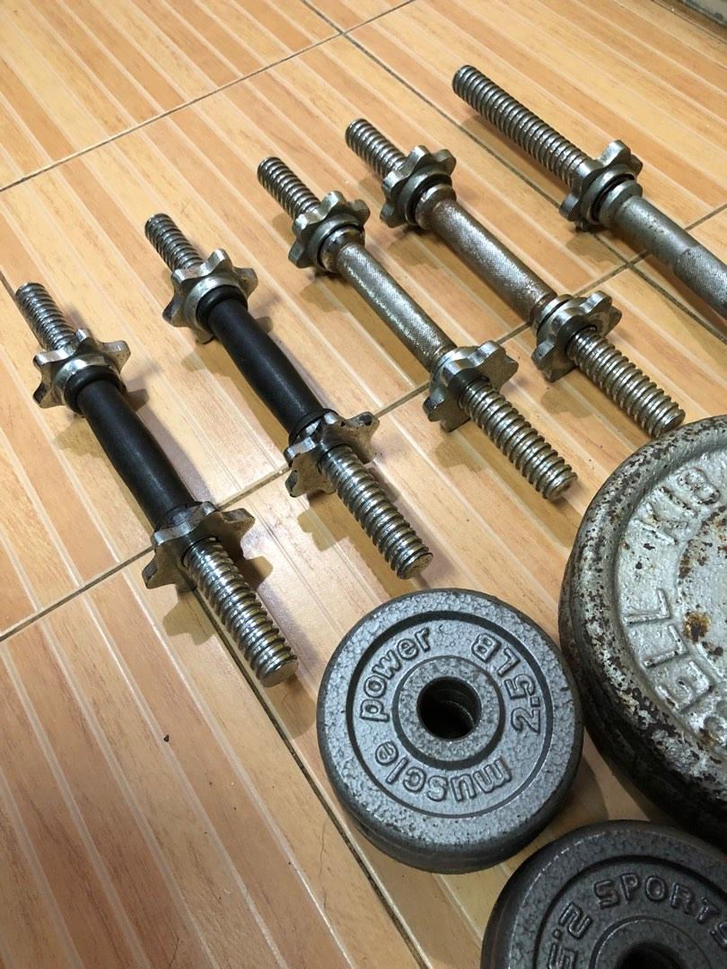 Complete weight set (plates, bars, locks), Sports Equipment, Exercise ...