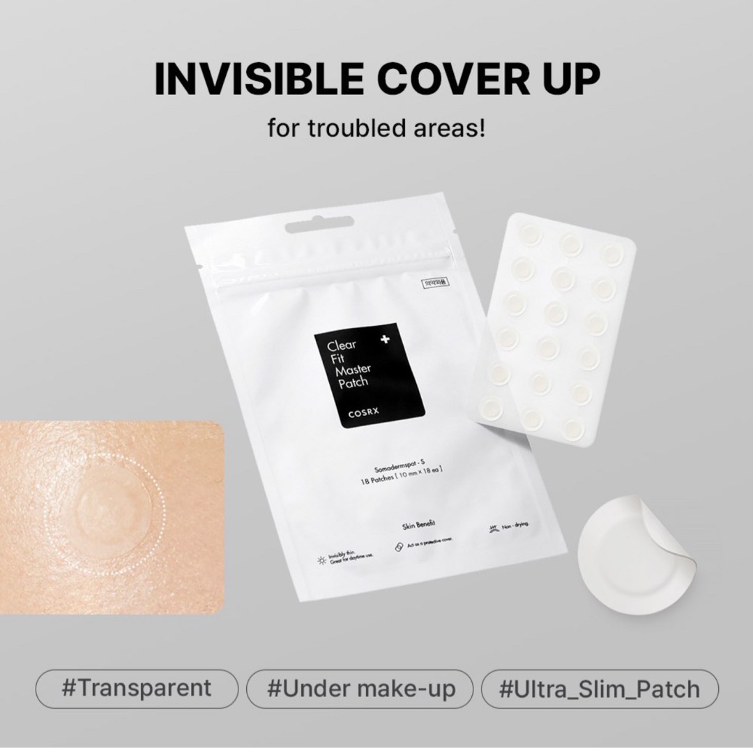 Cosrx Pimple Patch [BLACK] Clear Fit Master Patch, Beauty & Personal ...