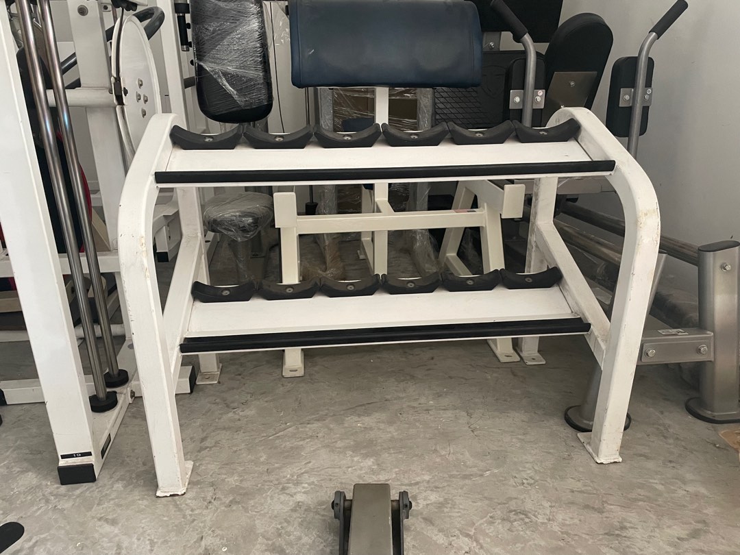Cybex two tier dumbbell rack gym hold six pair of DB, Sports Equipment ...