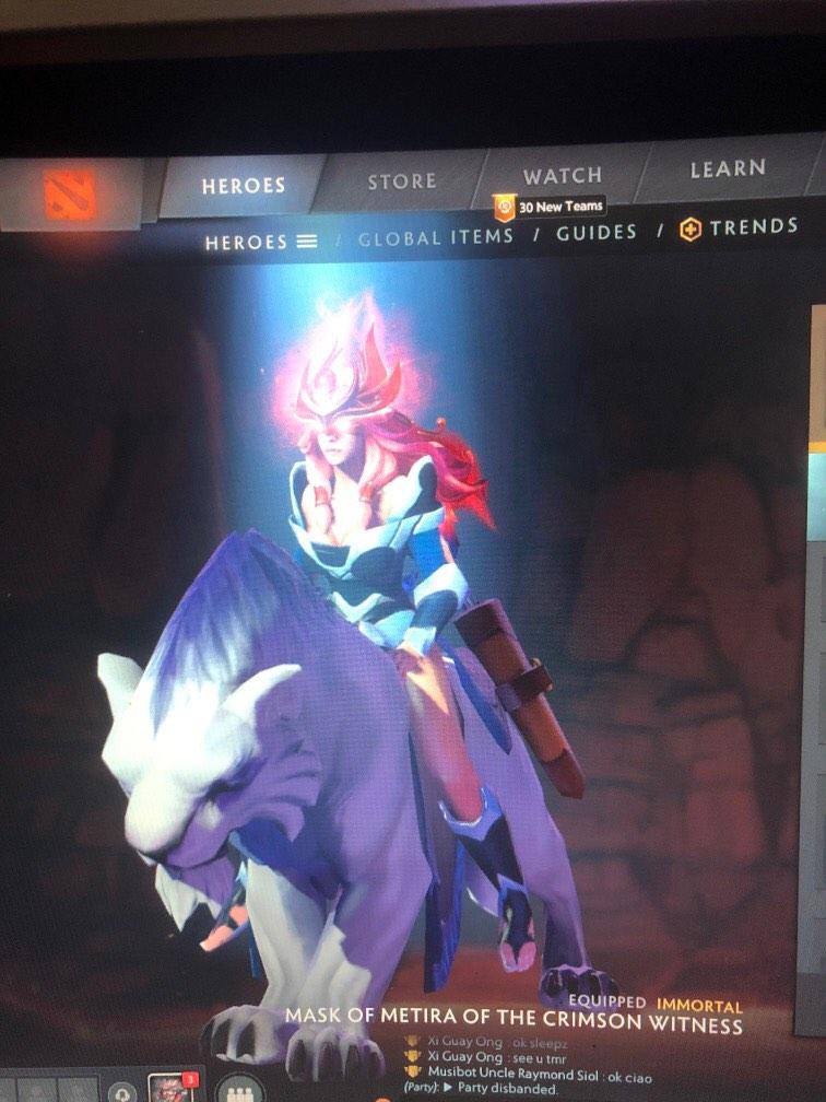 Dota 2 Crimson Witness Mask of Metira Mirana, Video Gaming, Video Games ...