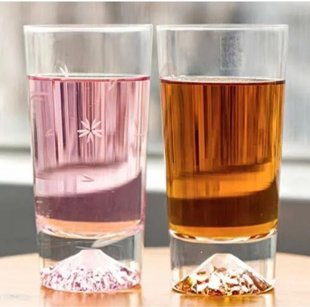 Edo Kiriko Tajima Glass Mt Fuji Tumbler Sakura Kiriko Furniture And Home Living