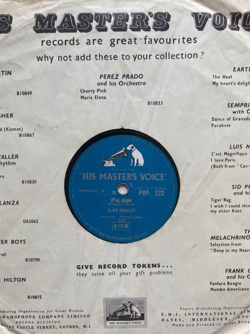 Elvis Presley - Blue Moon - 78 rpm, Hobbies & Toys, Music & Media ...