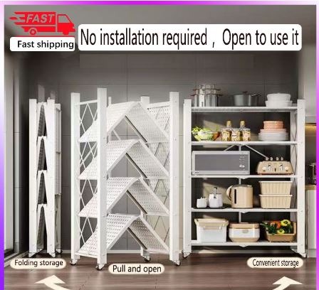 Foldable Storage Rack 3 / 4 / 5 With Wheels For Metal Storage Rack ...