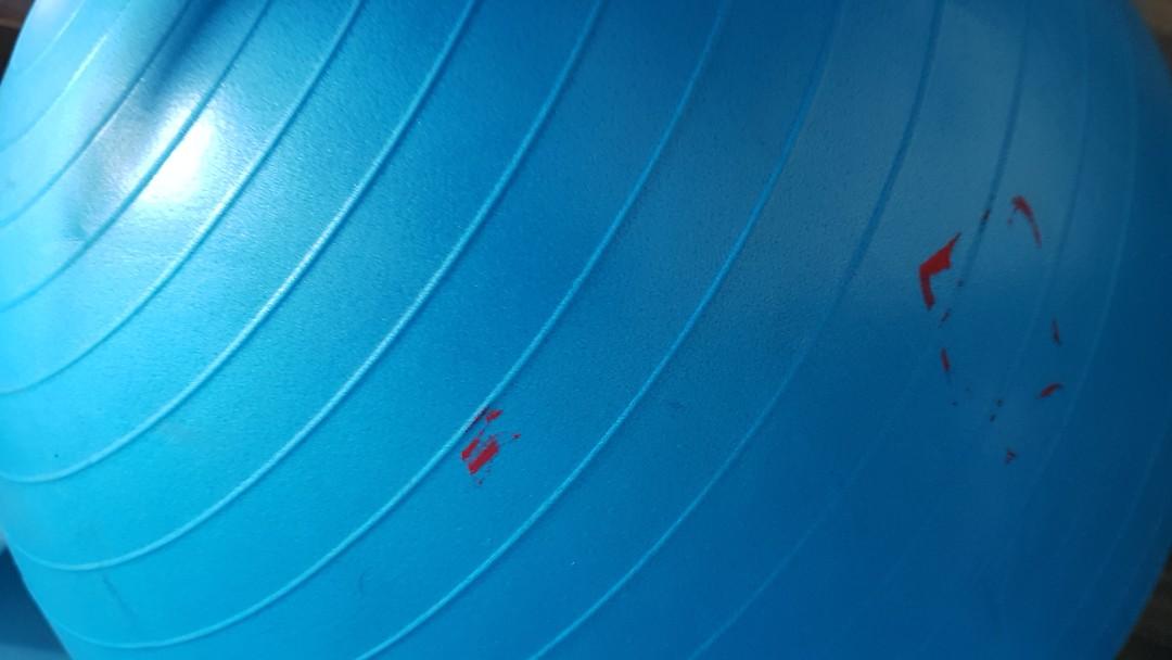 Gym ball and pump (Decathlon Domyos), Sports Equipment, Exercise ...