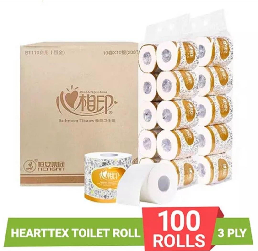 Heartex toilet paper / tissue paper / toilet roll x100 rolls, Babies & Kids, Bathing & Changing ...
