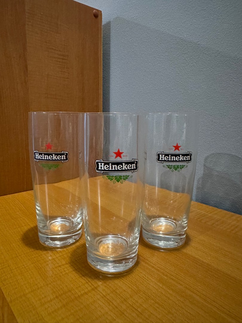 Heineken Beer Glasses (Set of 5), Furniture & Home Living, Kitchenware ...