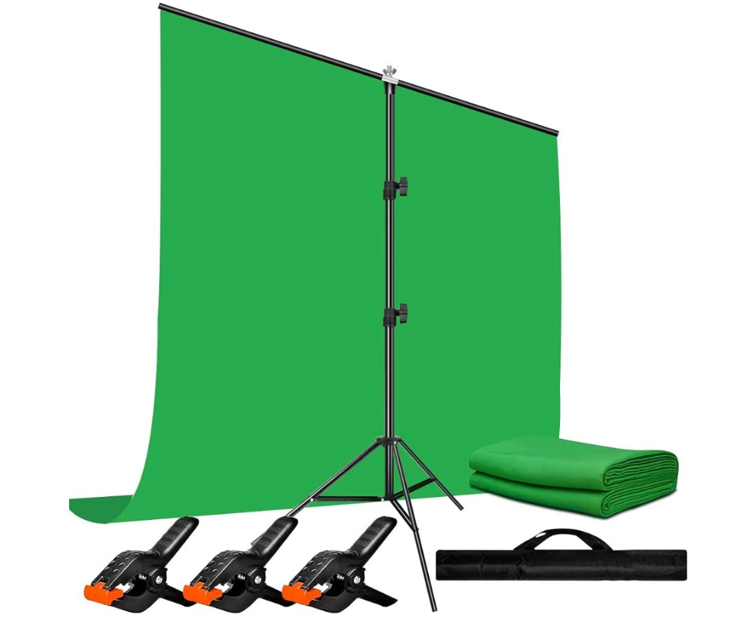 Heysliy Portable Green Screen Backdrop with Stand Kit, 6.5 X 6.5 Ft ...