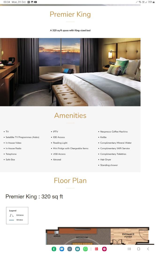 Highland Hotel premier Room at Genting highland 10-11 Nov 1N at Sgd$99 ...