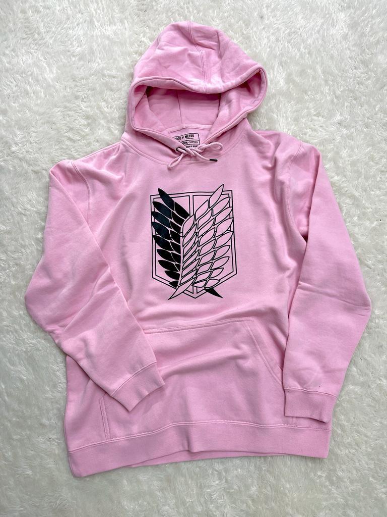 Hoodie Outerwear pink Anime SNK ATTACK ON TITAN, Fesyen Wanita, Pakaian ...