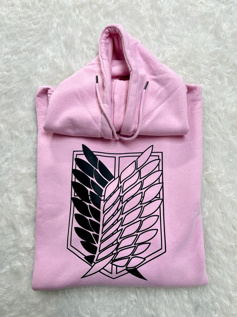 Hoodie Outerwear pink Anime SNK ATTACK ON TITAN, Fesyen Wanita, Pakaian ...