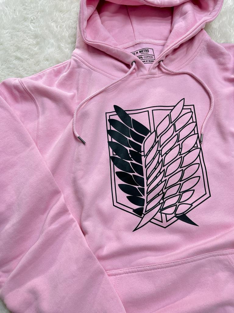Hoodie Outerwear pink Anime SNK ATTACK ON TITAN, Fesyen Wanita, Pakaian ...