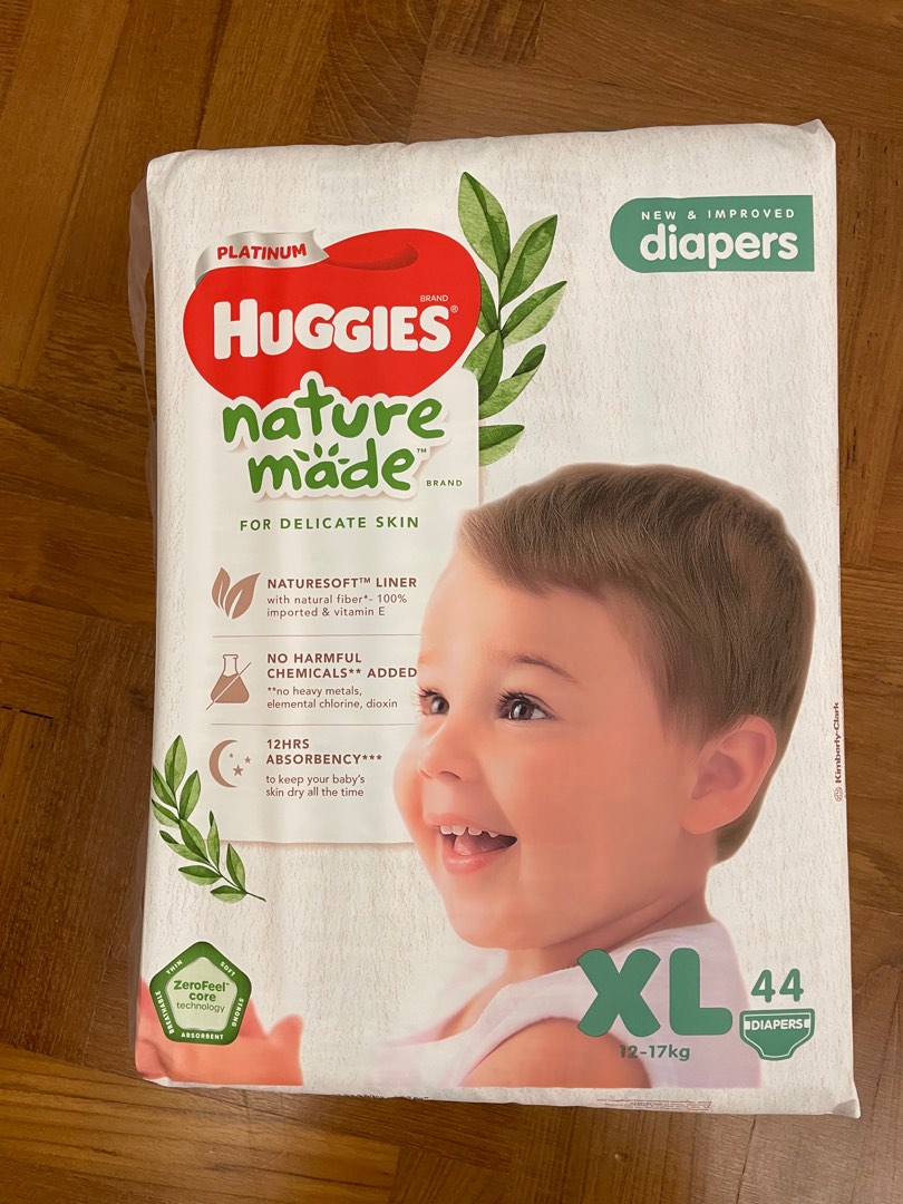 Huggies Nature Made XL Tape Diapers, Babies & Kids, Bathing & Changing ...