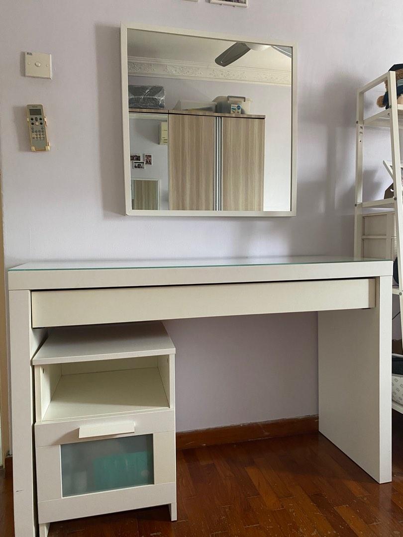 IKEA MALM dressing table (white), Furniture & Home Living, Furniture ...