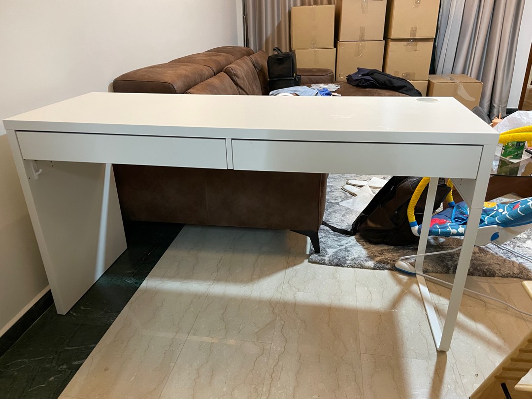 IKEA MICKE Study Table 1.4m, Furniture & Home Living, Furniture, Tables & Sets on Carousell