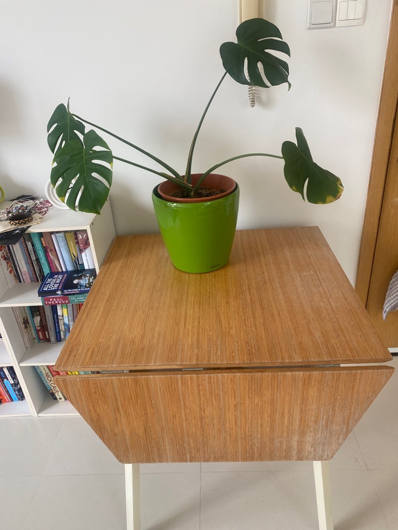 Ikea PS 2012 Drop-Leaf Table Bamboo White, Furniture & Home Living ...